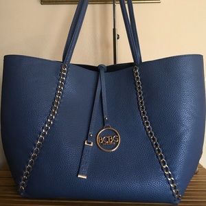 BCBG Paris | Bags | Bcbgparis Reversible Chain Tote China Blueblack ...